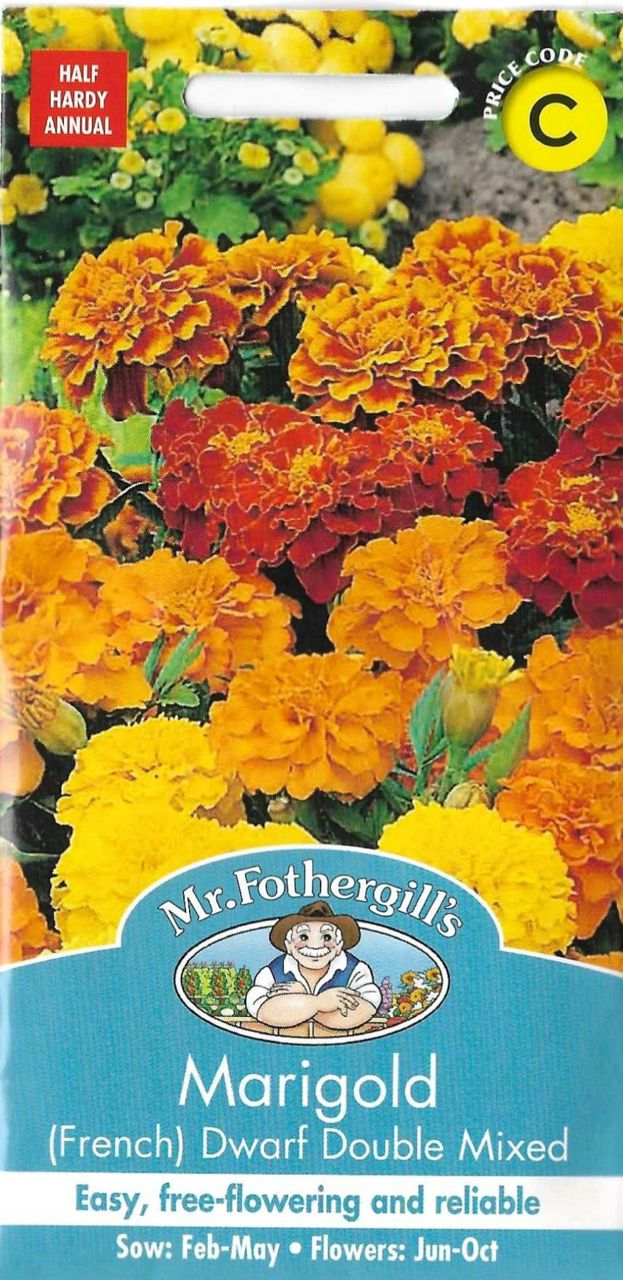 MARIGOLD Dwarf Double Mixed (French) 20162